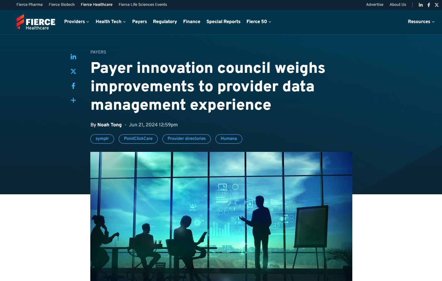 Fierce Healthcare: Payer innovation council weighs improvements to provider data management ...